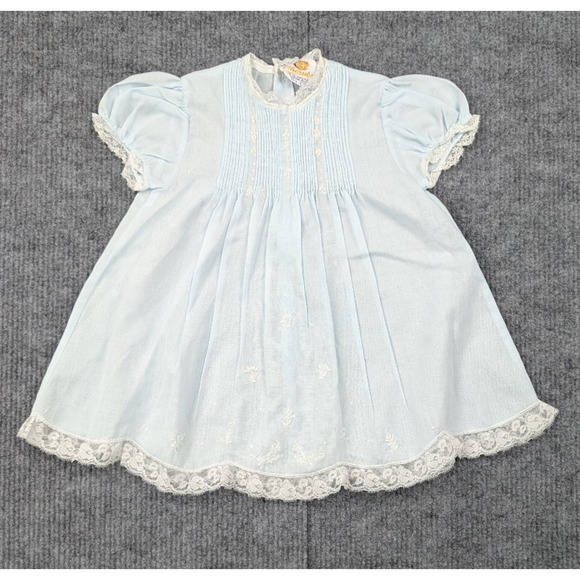 cherubs | Dresses | Vintage Cherubs Dress Baby Girls 6m Blue Dainy ...